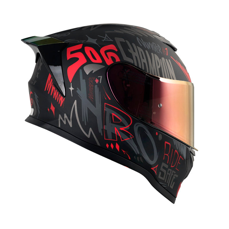CASCO HRO HRO-506SP CHAMPION MATE NEGRO ROJO – American Motos Colombia