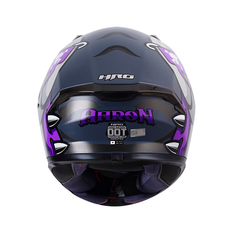 CASCO HRO HRO-523DV AARON MATE GRIS MORADO NEON VISOR AZUL – American ...