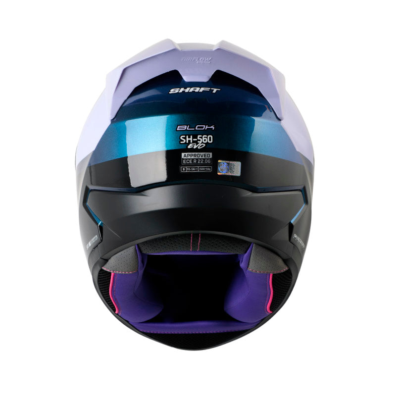 CASCO SHAFT SH-560 EVO BLOCK CAMALEON MORADO CLARO – American Motos ...
