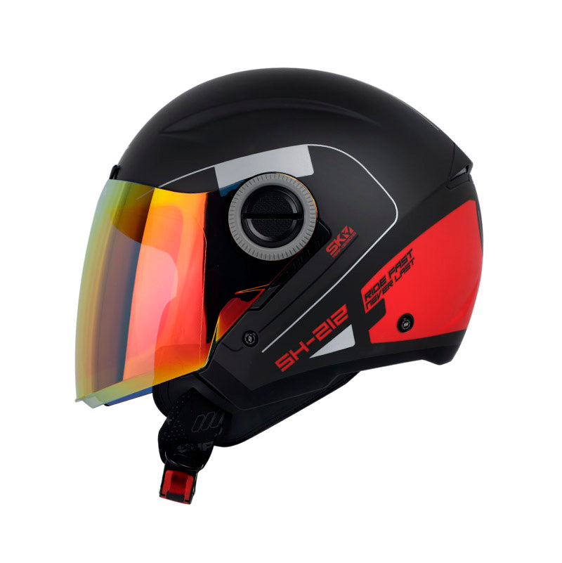CASCO SHAFT SH-212 LOUVRE MATE NEGRO ROJO VISOR HUMO – American Motos