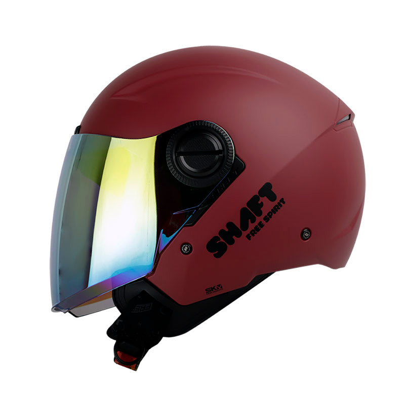 CASCO SHAFT SH-212 SOLID MATE VINOTINTO NEGRO VISOR DORADO – American ...