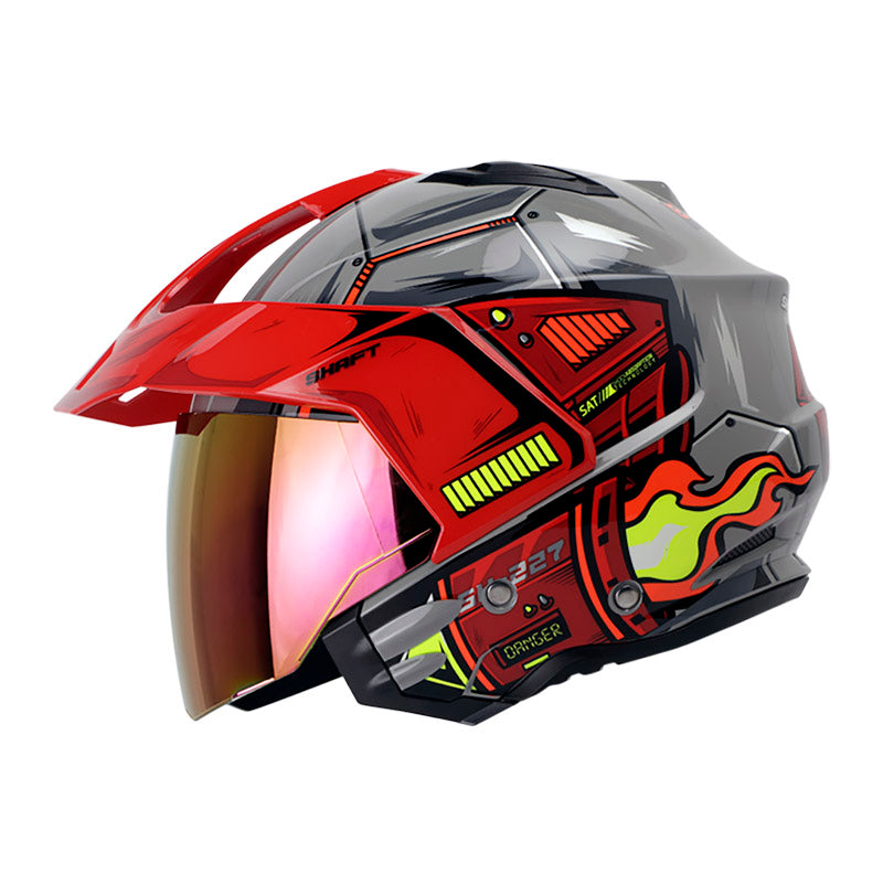 CASCO SHAFT SH-227 TRIAL DEFENDER NARDO ROJO VISOR IRIDIUM – American Motos