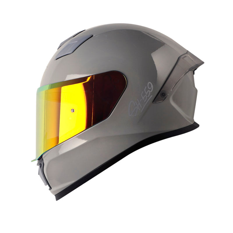 CASCO SHAFT SH-559 SOLID GRIS PLATA VISOR IRIDIUM ROJO – American Motos