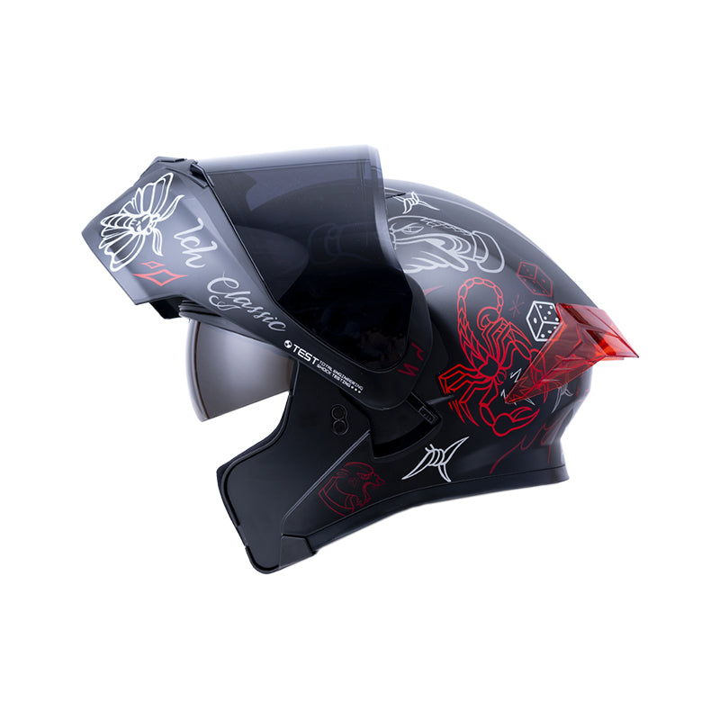 CASCO ICH ICH-3120DV TRADICIONAL MATE NEGRO ROJO – American Motos Colombia