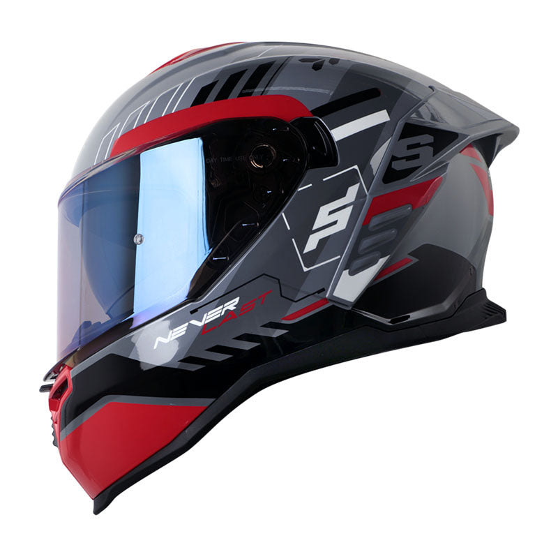 CASCO SHAFT SH-598GTR TRACER GRIS ROJO VISOR IRIDIUM AZUL – American ...