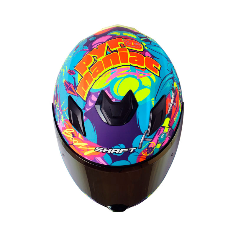 CASCO SHAFT SH-559 PYRO MATE AZUL NARANJA VISOR IRIDIUM – American Motos