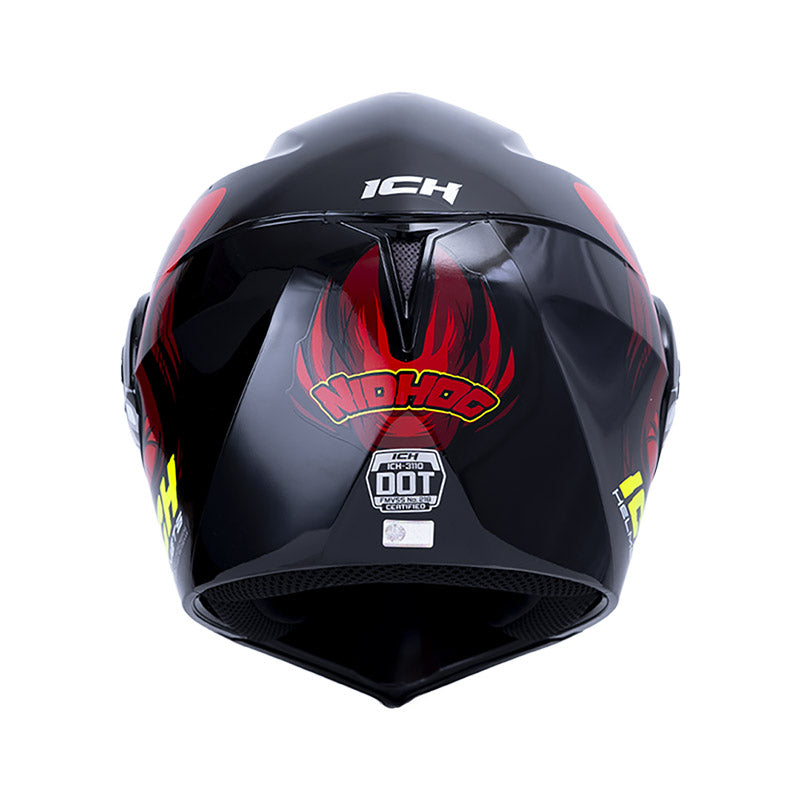 CASCO ICH ICH-3110DV NIDHOG NEGRO ROJO VISOR RAMDON – American Motos Colombia
