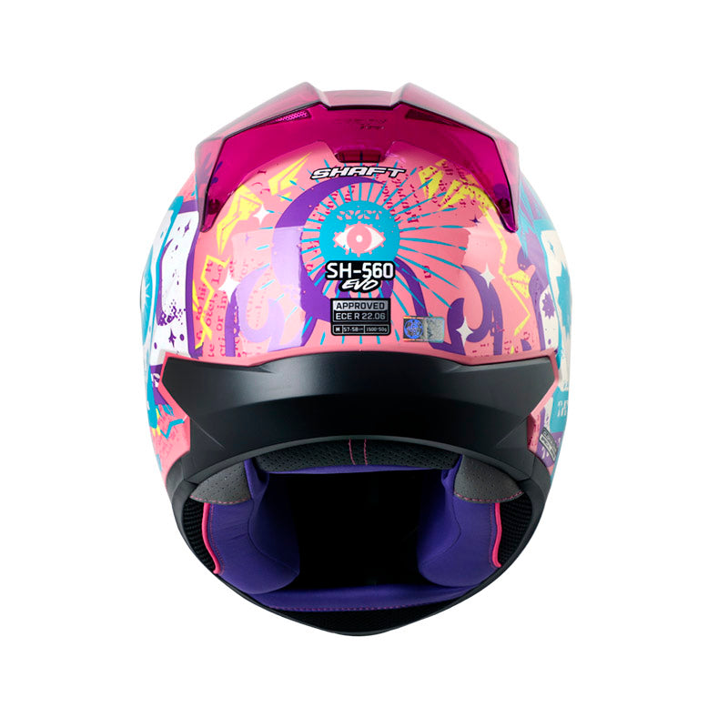 CASCO SHAFT SH-560 EVO CRAFT ROSA AZUL VISOR IRIDIUM – American Motos Colombia