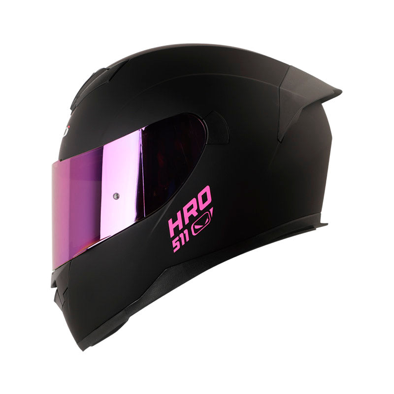 CASCO HRO HRO-511 SOLID MATE NEGRO FUCSIA VISOR IRIDIUM – American Motos