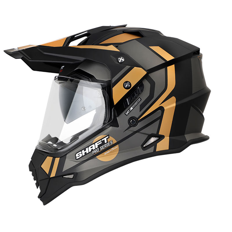 CASCO SHAFT SH-MX370DV PRO NAS MATE NEGRO DORADO – American Motos Colombia