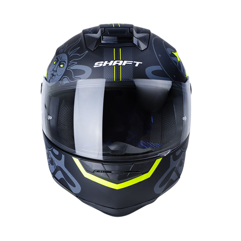 CASCO SHAFT SH-502 BLACKWORK MATE NEGRO AMARILLO NEON – American Motos ...