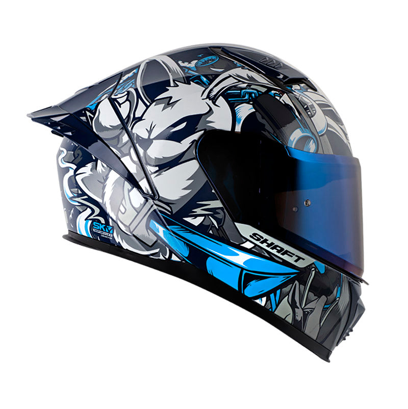 CASCO SHAFT SH-590SR NINJA BUNNY AZUL NAVY BLANCO IRIDIUM – American Motos Colombia