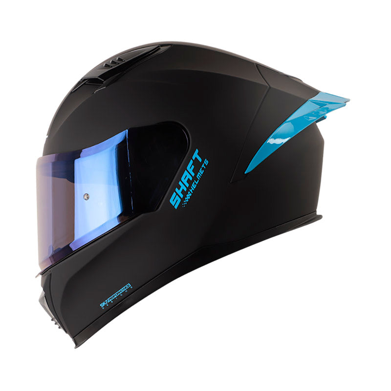 CASCO SHAFT SH-590SR SOLID MATE NEGRO AZUL IRIDIUM AZUL – American Motos