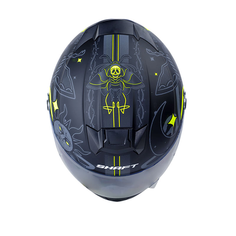 CASCO SHAFT SH-502 BLACKWORK MATE NEGRO AMARILLO NEON – American Motos ...