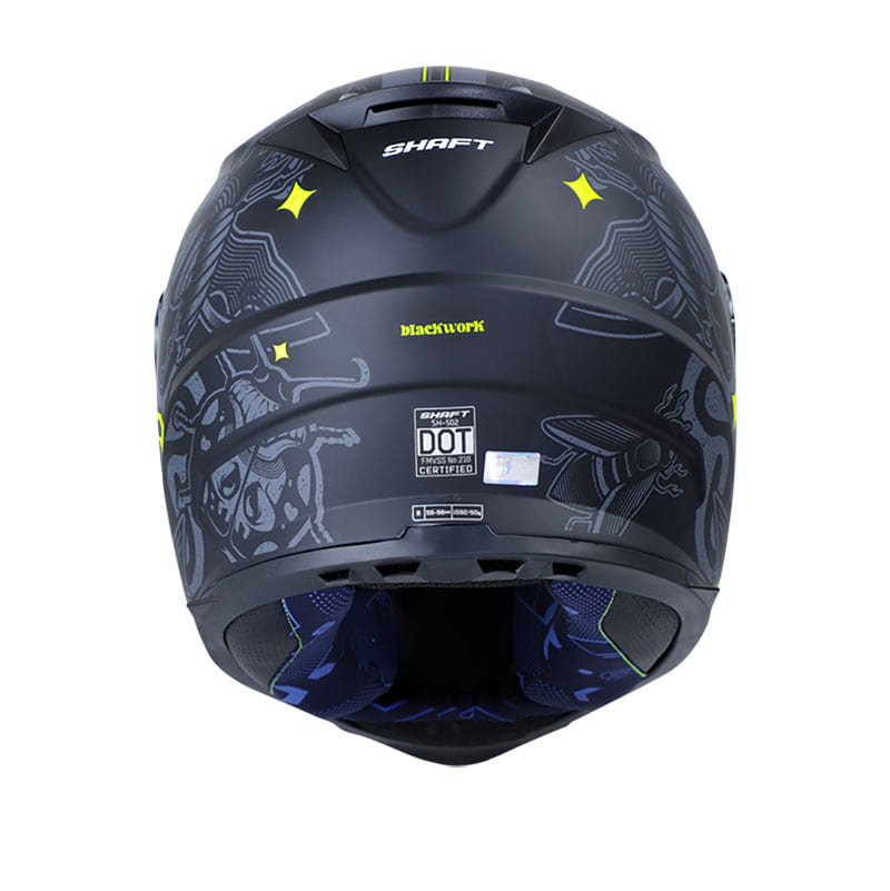 CASCO SHAFT SH-502 BLACKWORK MATE NEGRO AMARILLO NEON – American Motos ...