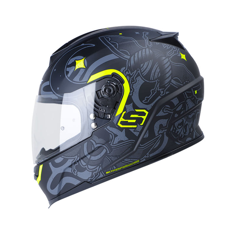 CASCO SHAFT SH-502 BLACKWORK MATE NEGRO AMARILLO NEON – American Motos