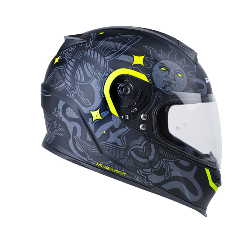 CASCO SHAFT SH-502 BLACKWORK MATE NEGRO AMARILLO NEON – American Motos