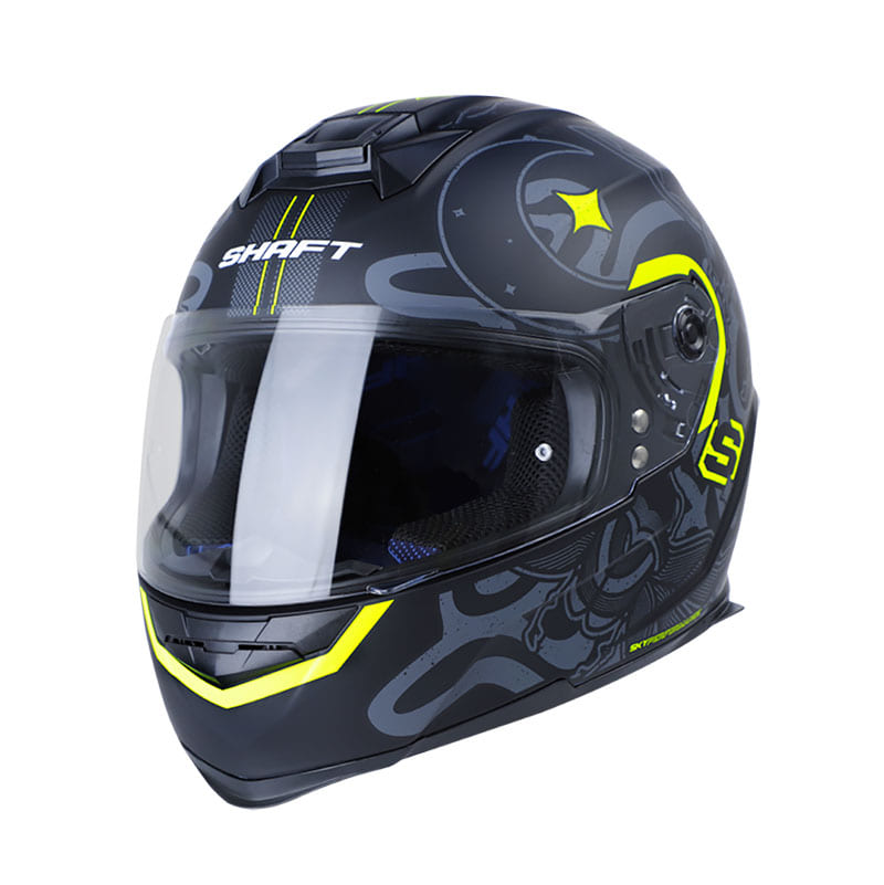 CASCO SHAFT SH-502 BLACKWORK MATE NEGRO AMARILLO NEON – American Motos