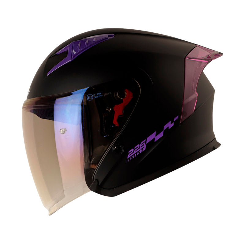 CASCO SHAFT SH-226GT SOLID MATE NEGRO MORADO VISOR MORADO – American ...