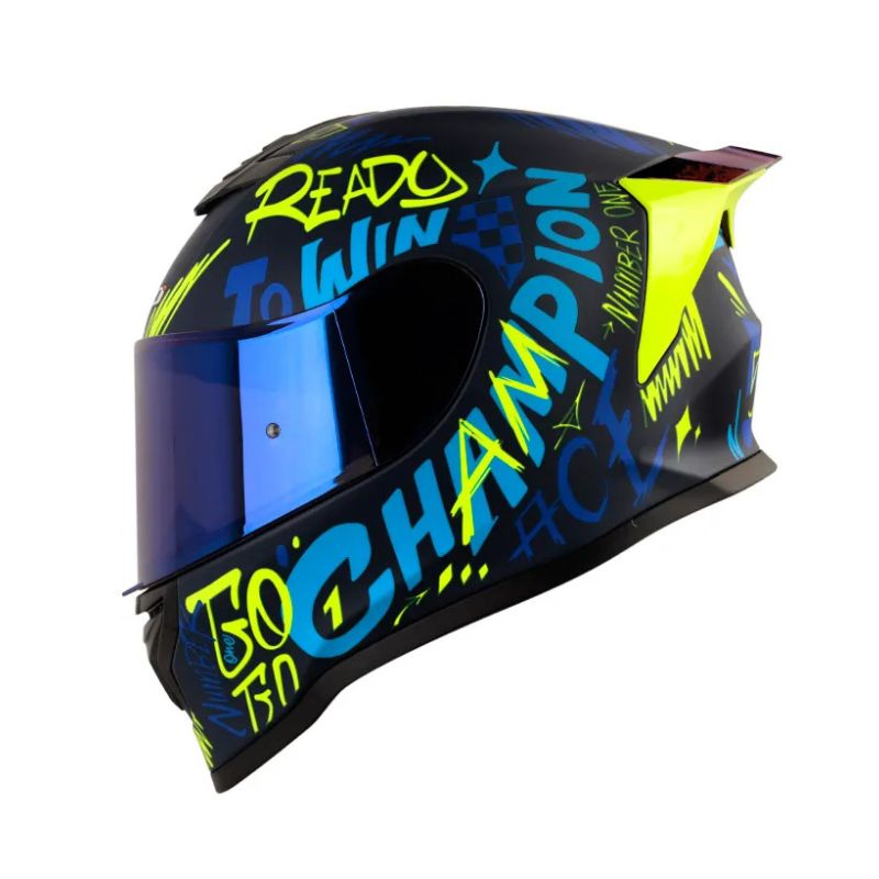 CASCO HRO HRO-506SP CHAMPION MATE AZUL OSCURO AMARILLO – American Motos ...