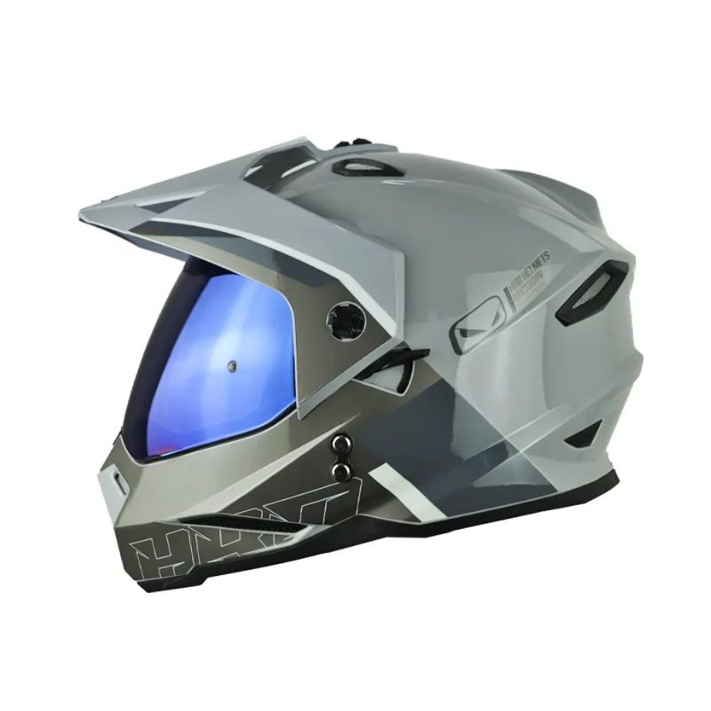 CASCO HRO HRO-MX330DV DOWNHILL GRIS GRIS VISOR IRIDIUM AZUL – American ...