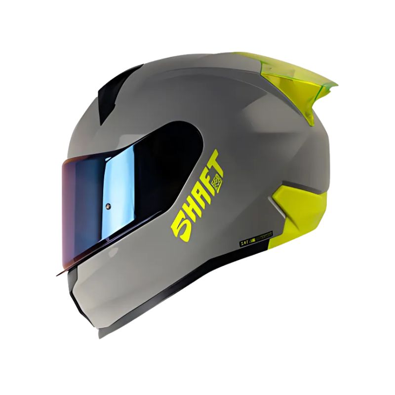 CASCO SHAFT SH-560 EVO SOLID GRIS AMARILLO VISOR IRIDIUM AZUL ...
