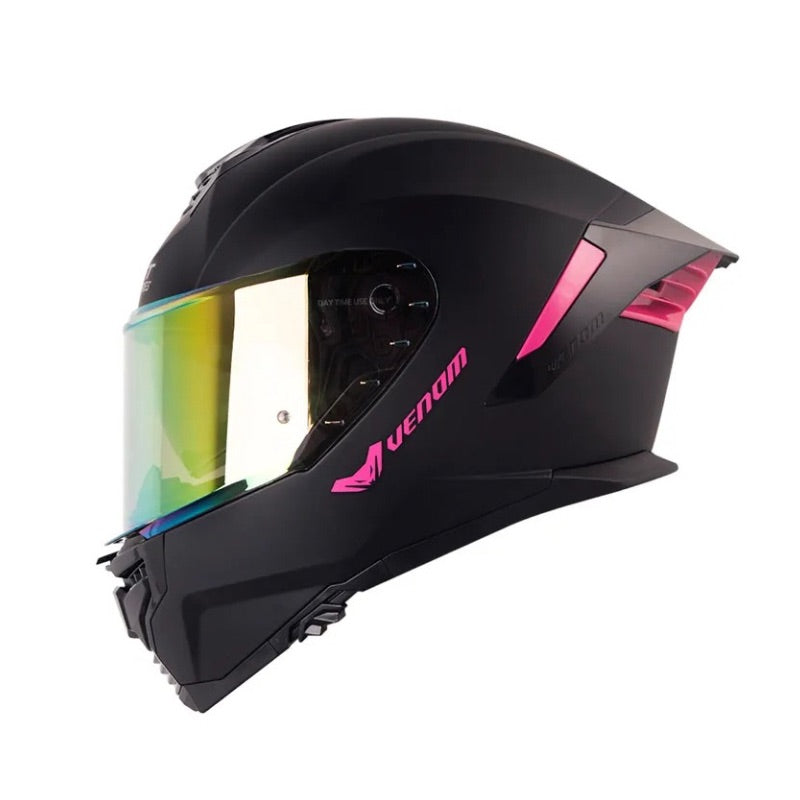 CASCO SHAFT SH-609DV PRO VENOM SOLID MATE NEGRO FUCSIA – American Motos ...