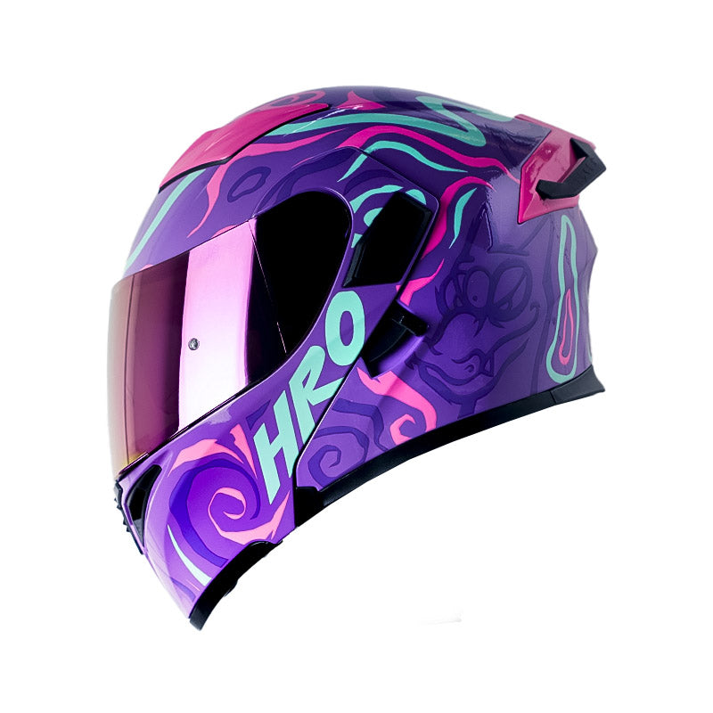 CASCO HRO HRO-3400DV EVO RANDOMER MORADO FUCSIA VISOR IRIDIUM ...