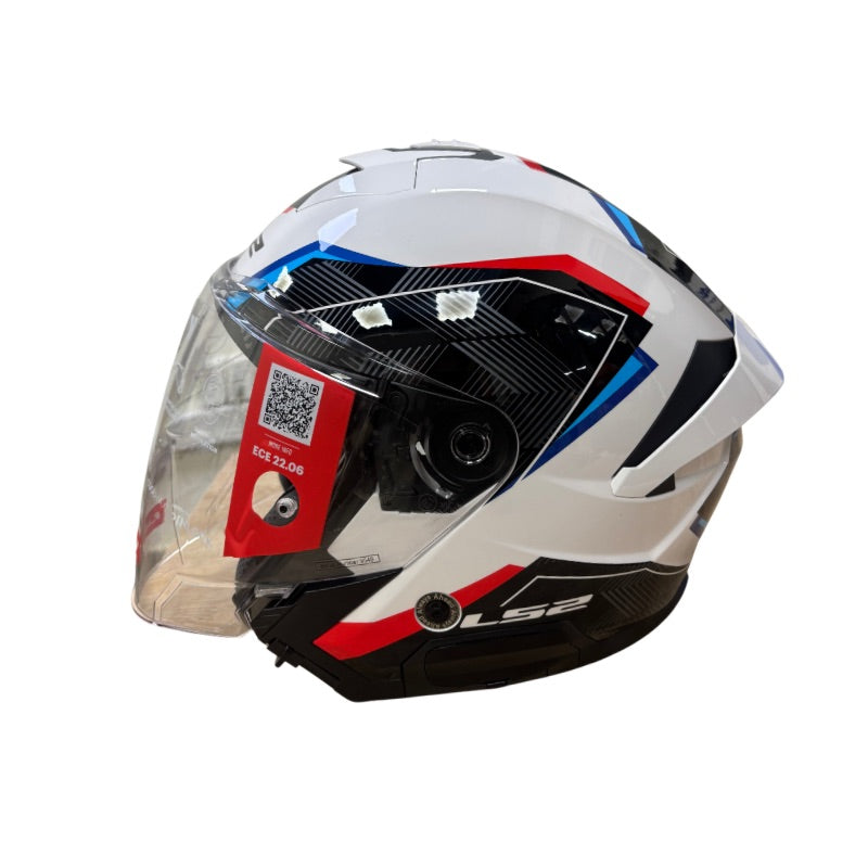 CASCO LS2 OF618 AIR BLANCO AZUL ROJO – American Motos Colombia